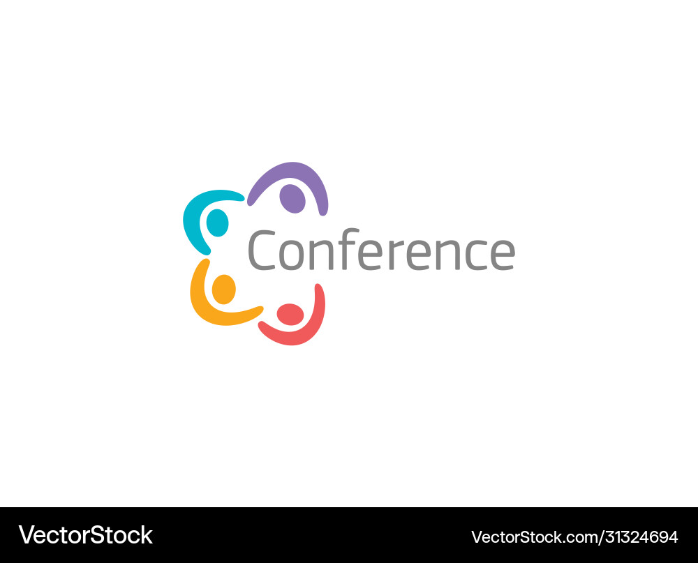 Online conference video chatting app concept logo Vector Image