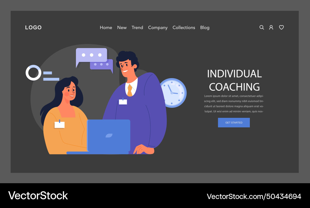 Professional coach guiding a dedicated learner Vector Image