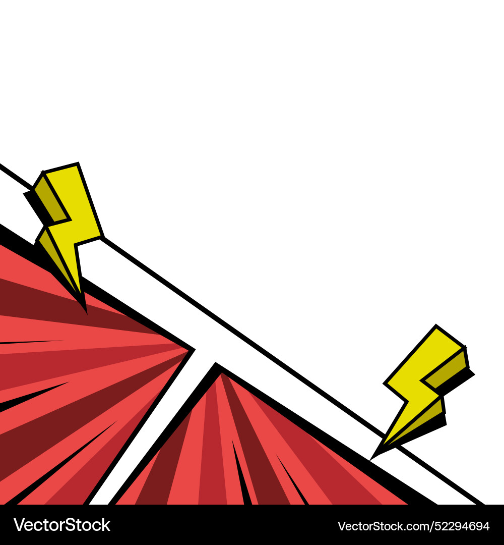 Red comic pop art border corner frame design Vector Image