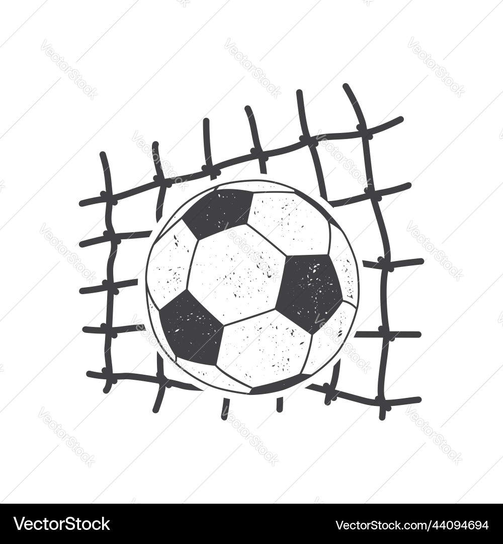 Soccer Ball in Goal Net Icon Royalty Free Vector Image