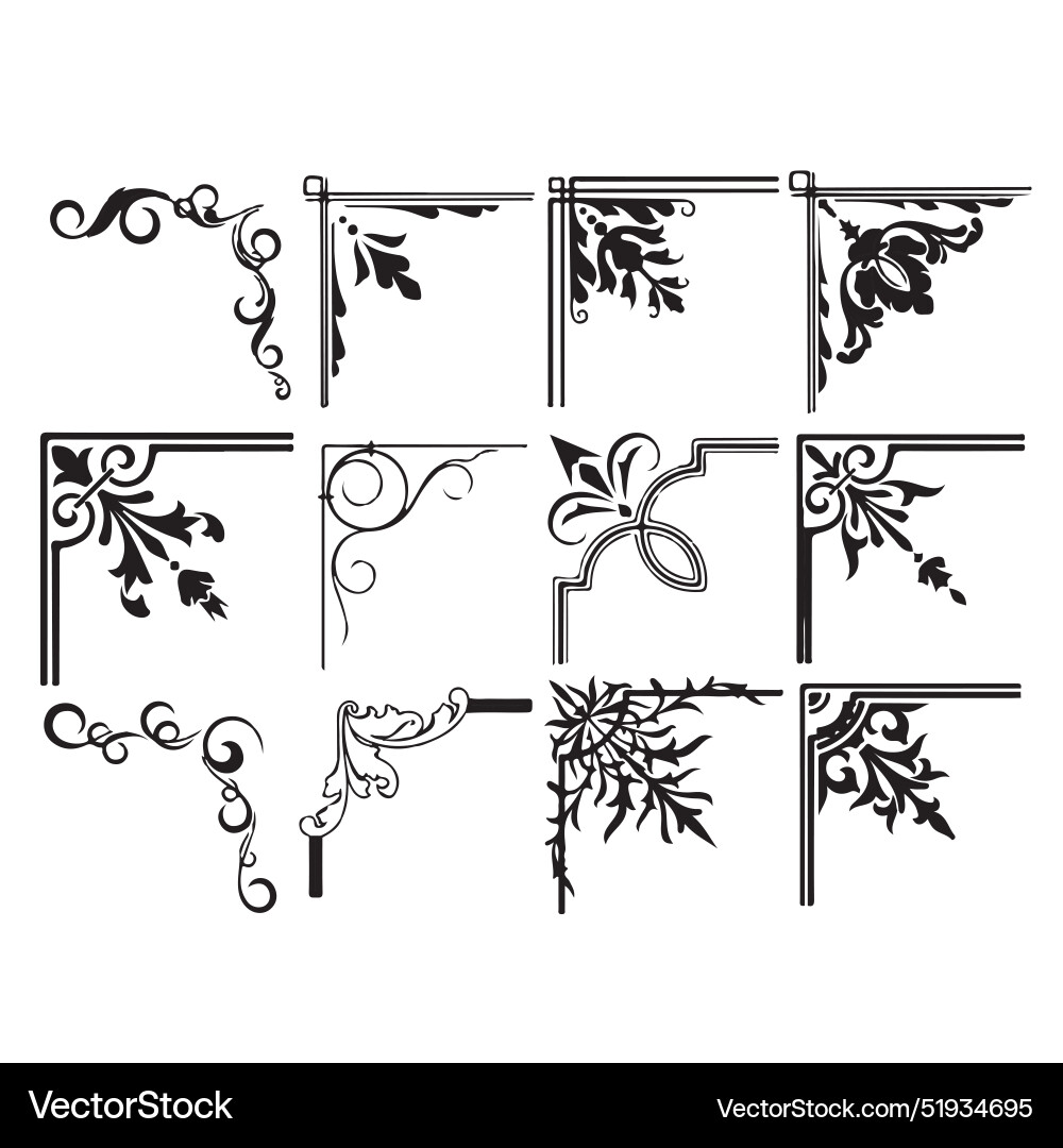 Book side corner border pattern Royalty Free Vector Image