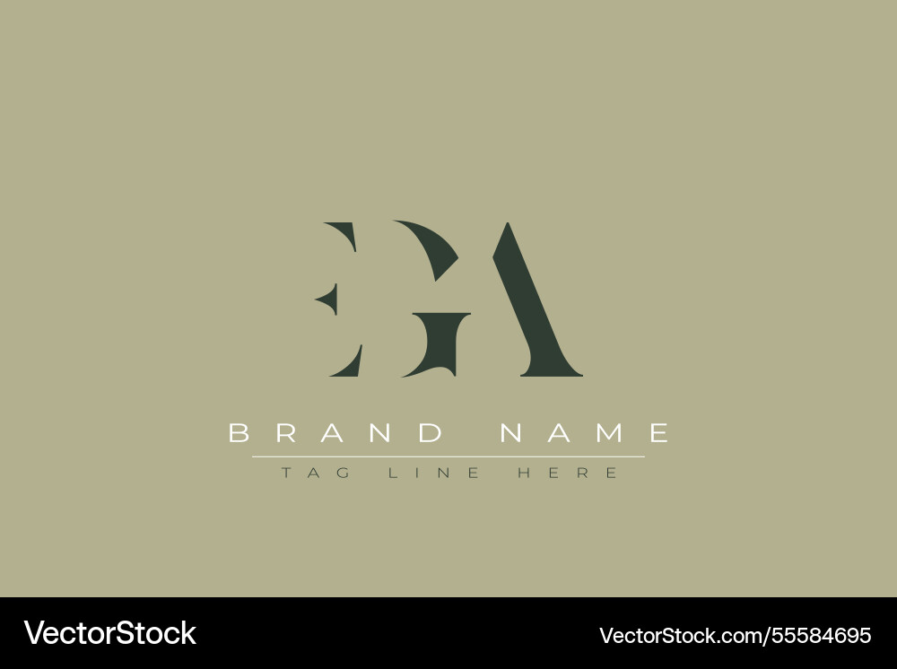 Ega abstract letter logo design Royalty Free Vector Image