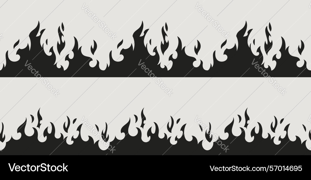 Fire border silhouette patterns Royalty Free Vector Image