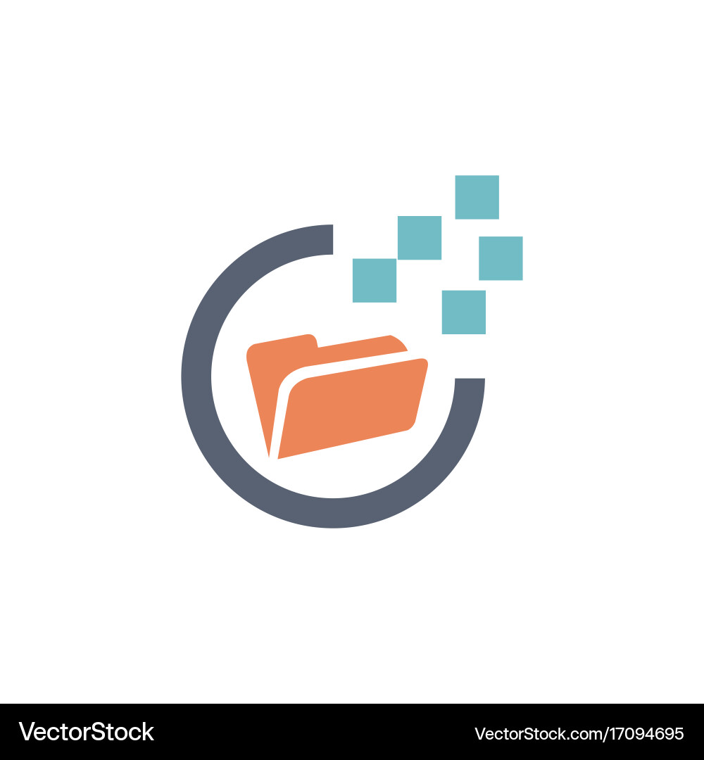 Folder technology logo Royalty Free Vector Image