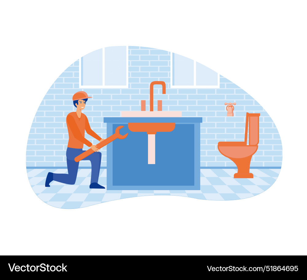 Home renovation abstract concept plumber services Vector Image