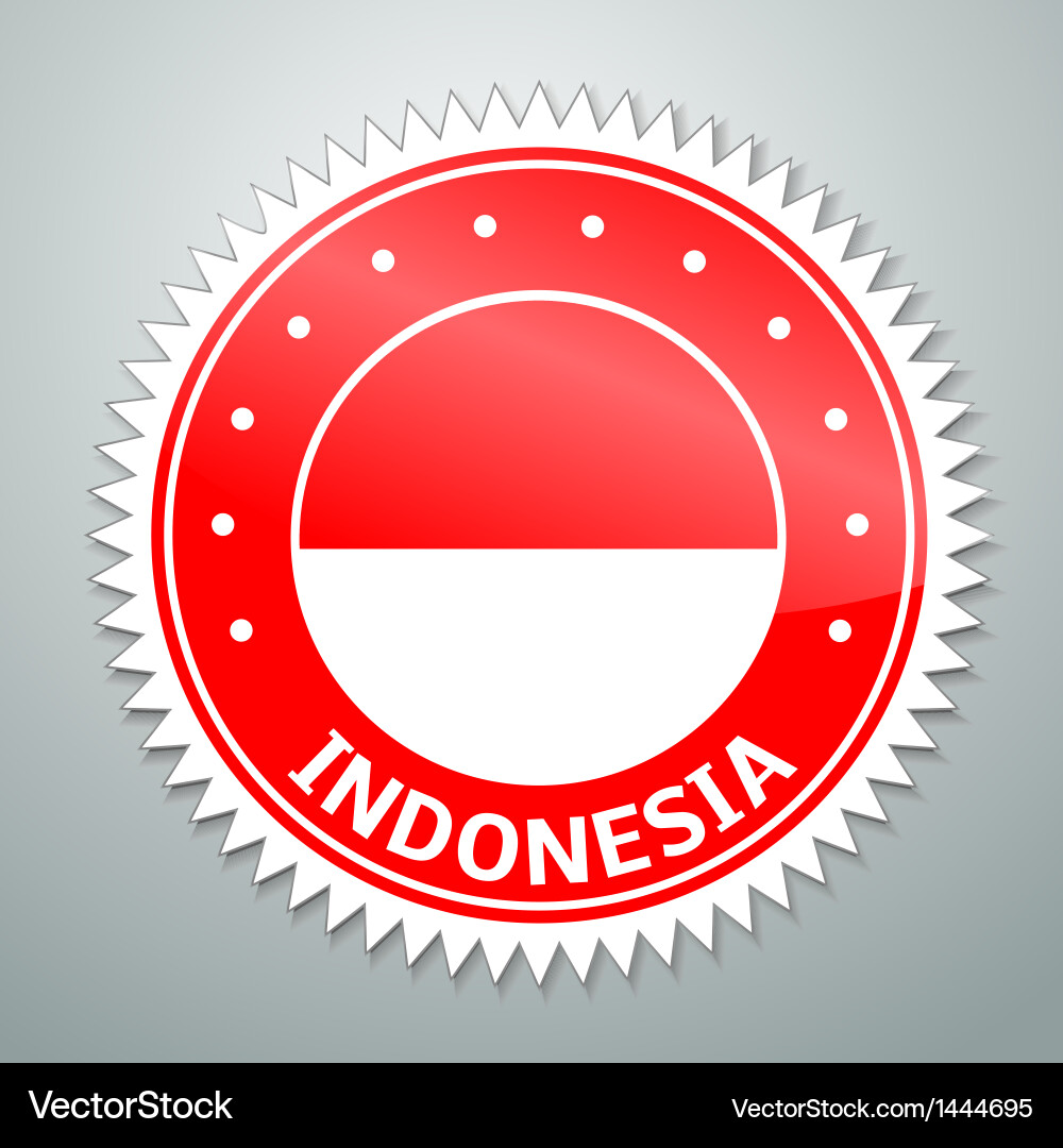 Indonesian flag label Royalty Free Vector Image