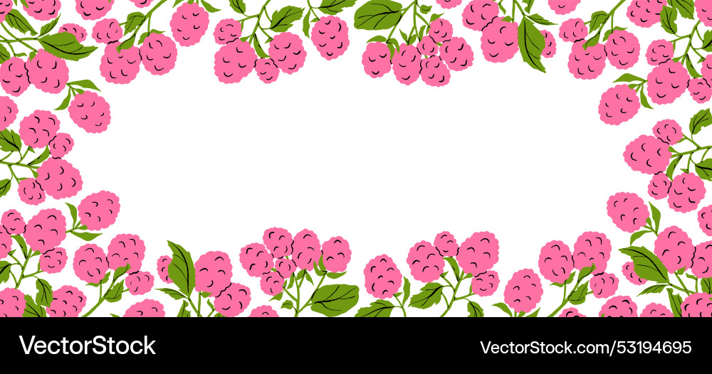 Raspberry frame cartoon colored Royalty Free Vector Image