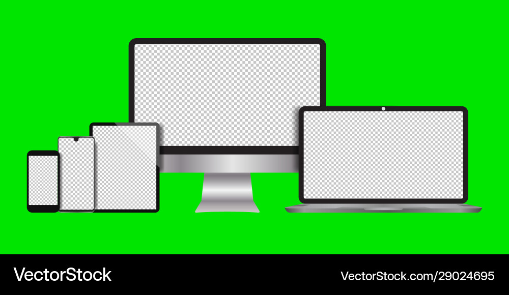 Realistic computers laptops tablets smartphone Vector Image