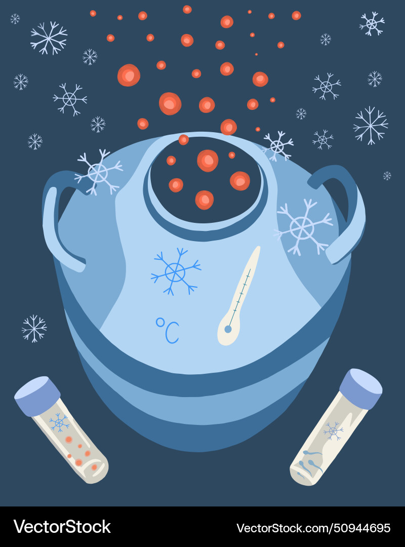 Stem cell cryo freezing egg Royalty Free Vector Image