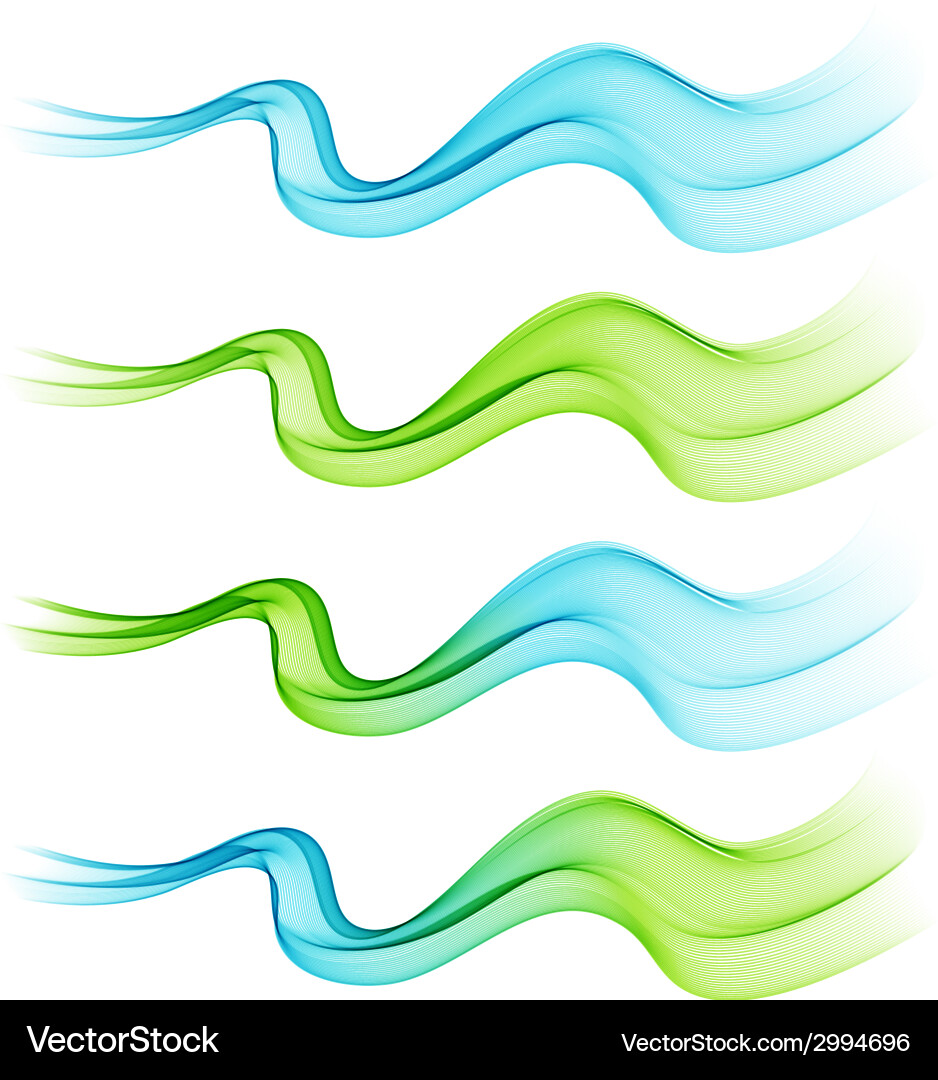 Abstract colorful transparent wave collection Vector Image