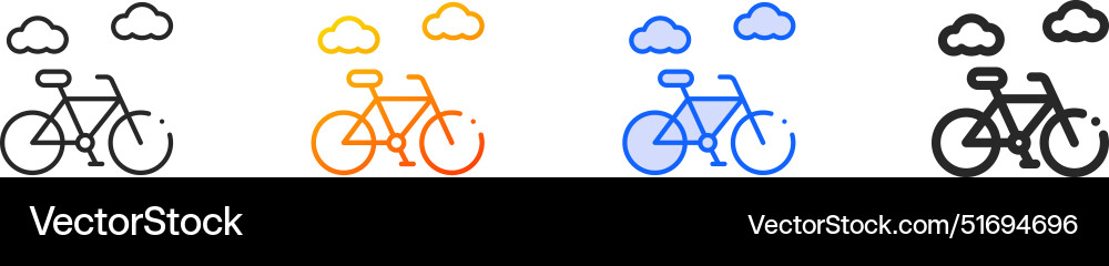Cycling iconthin linear gradient blue stroke Vector Image