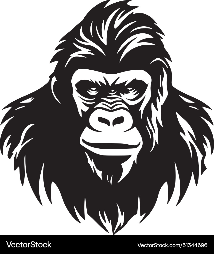 Gorilla - minimalist and flat logo Royalty Free Vector Image