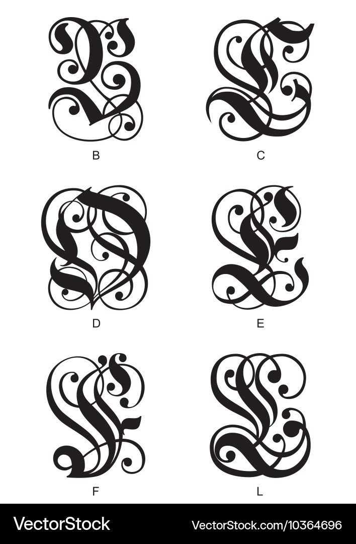 Gothic letters Royalty Free Vector Image - VectorStock