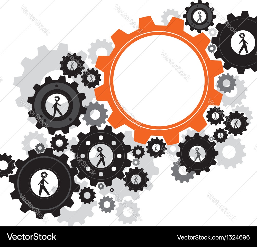 Human gear design Royalty Free Vector Image - VectorStock