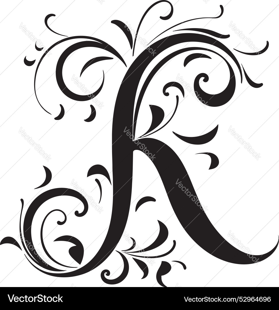 Kaleidoscope script multifaceted font k Royalty Free Vector