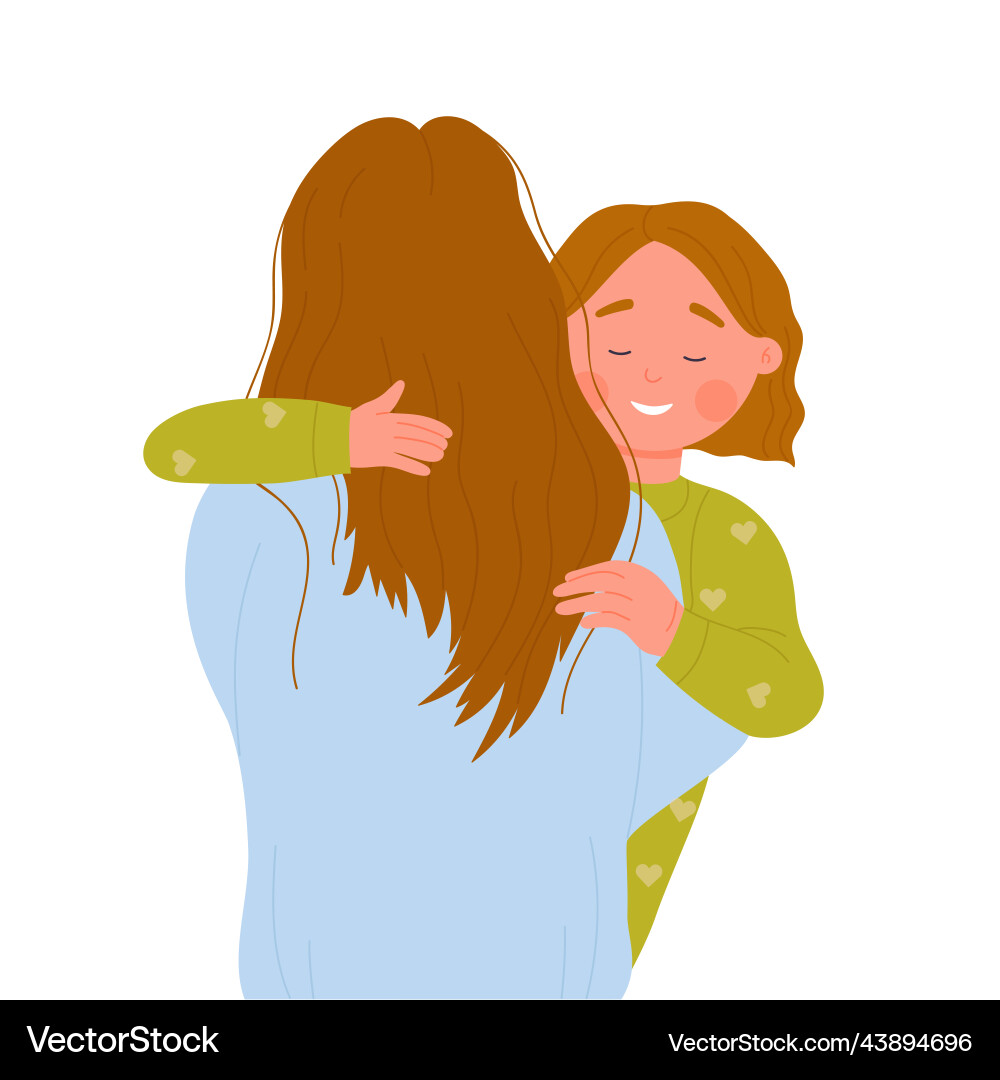 Little kid hugging mother Royalty Free Vector Image