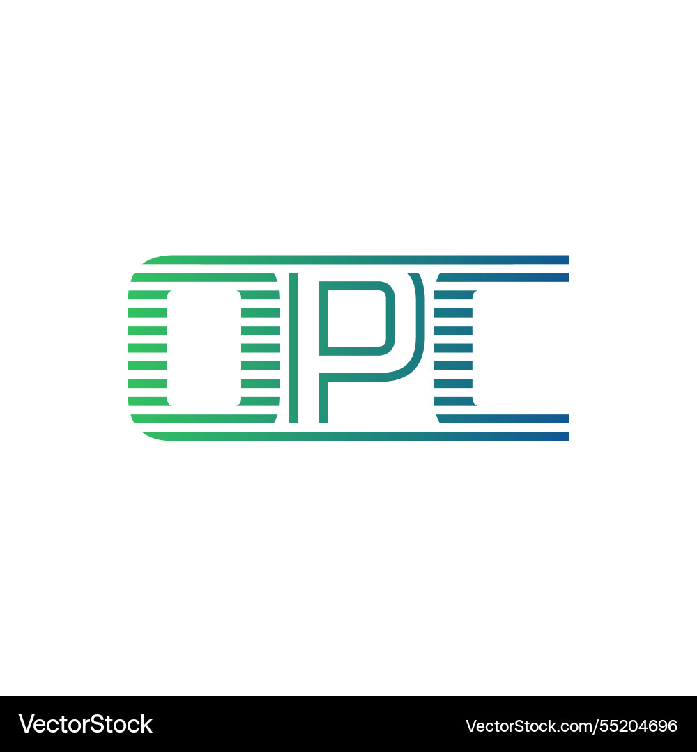 Modern opc logo design letter minimalist Vector Image