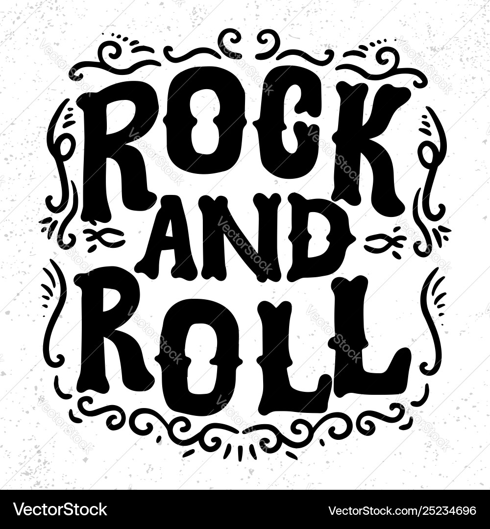 Rock and roll lettering phrase for greeting card Vector Image