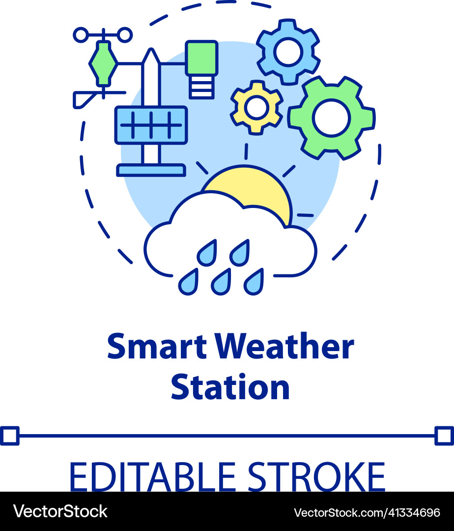 Smart weather station concept icon Royalty Free Vector Image