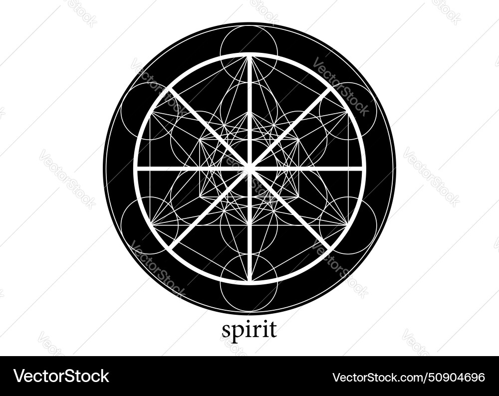 Spirit symbol wicca alchemy icon sacred geometry Vector Image