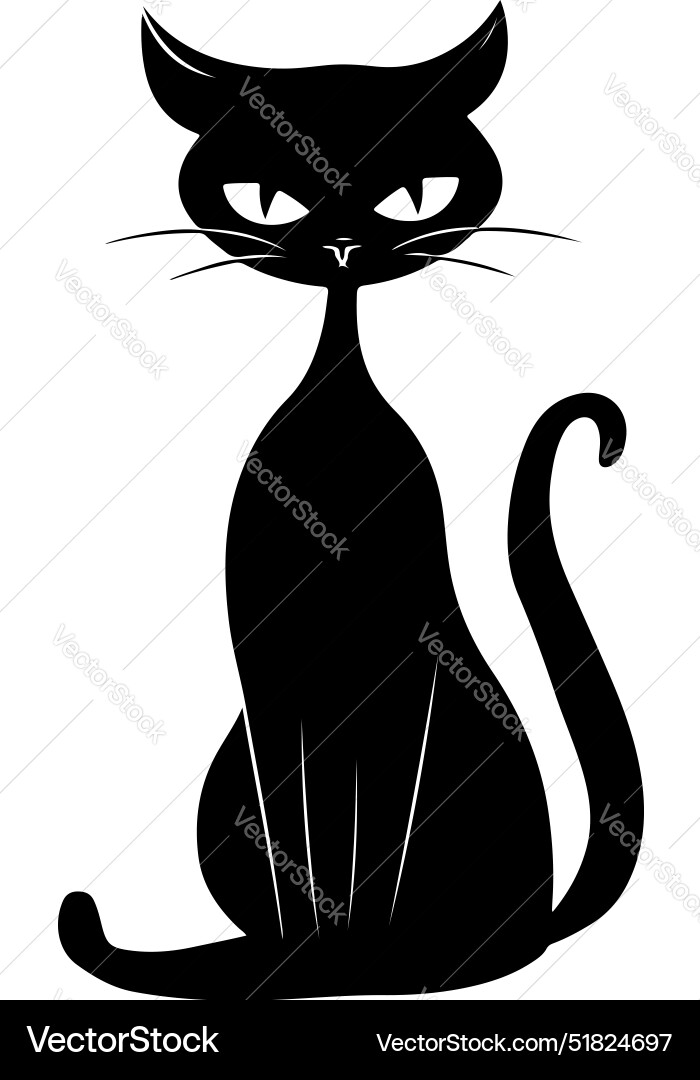 Black cat Royalty Free Vector Image - VectorStock