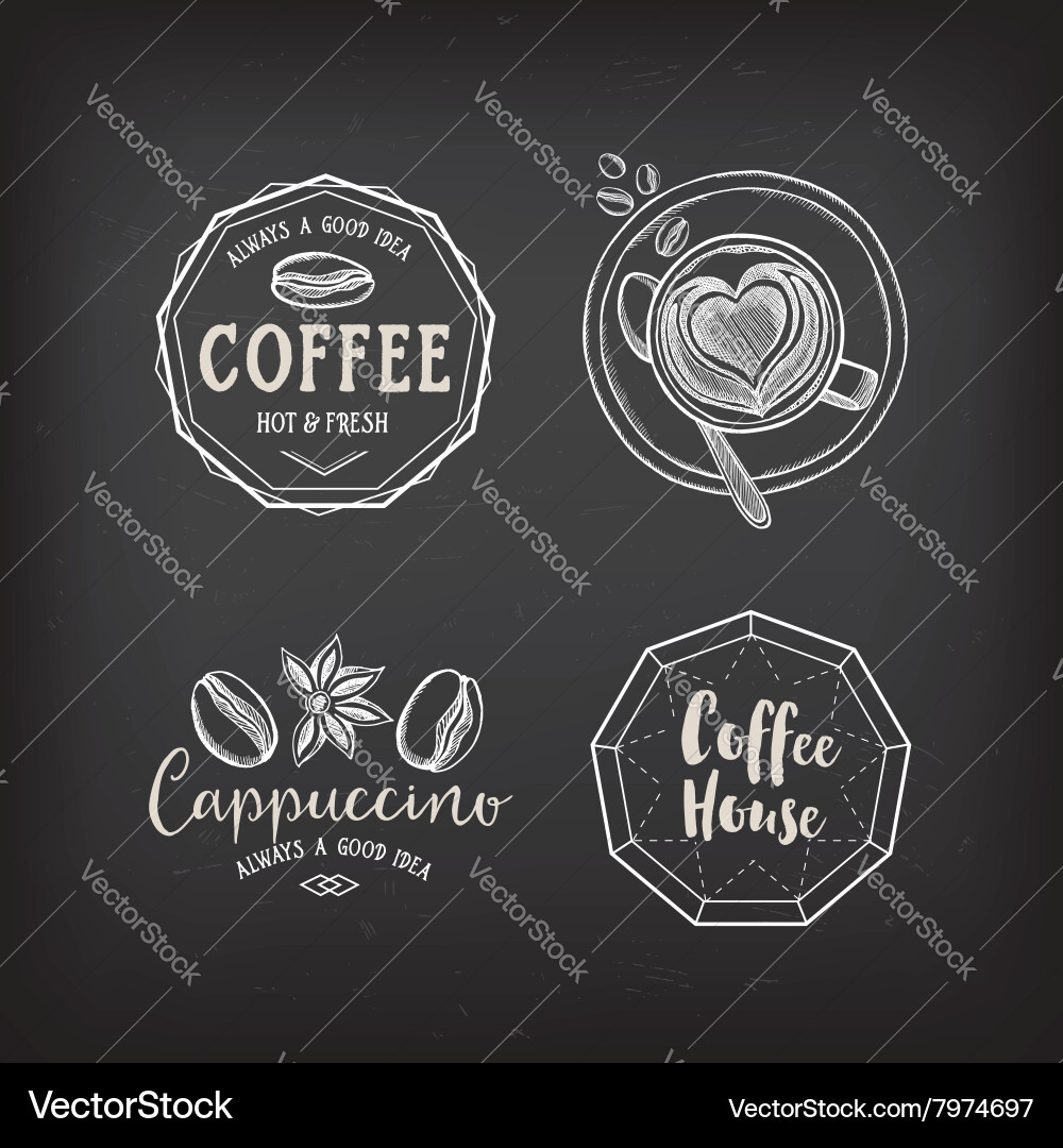 Coffee restaurant cafe badges template design Vector Image