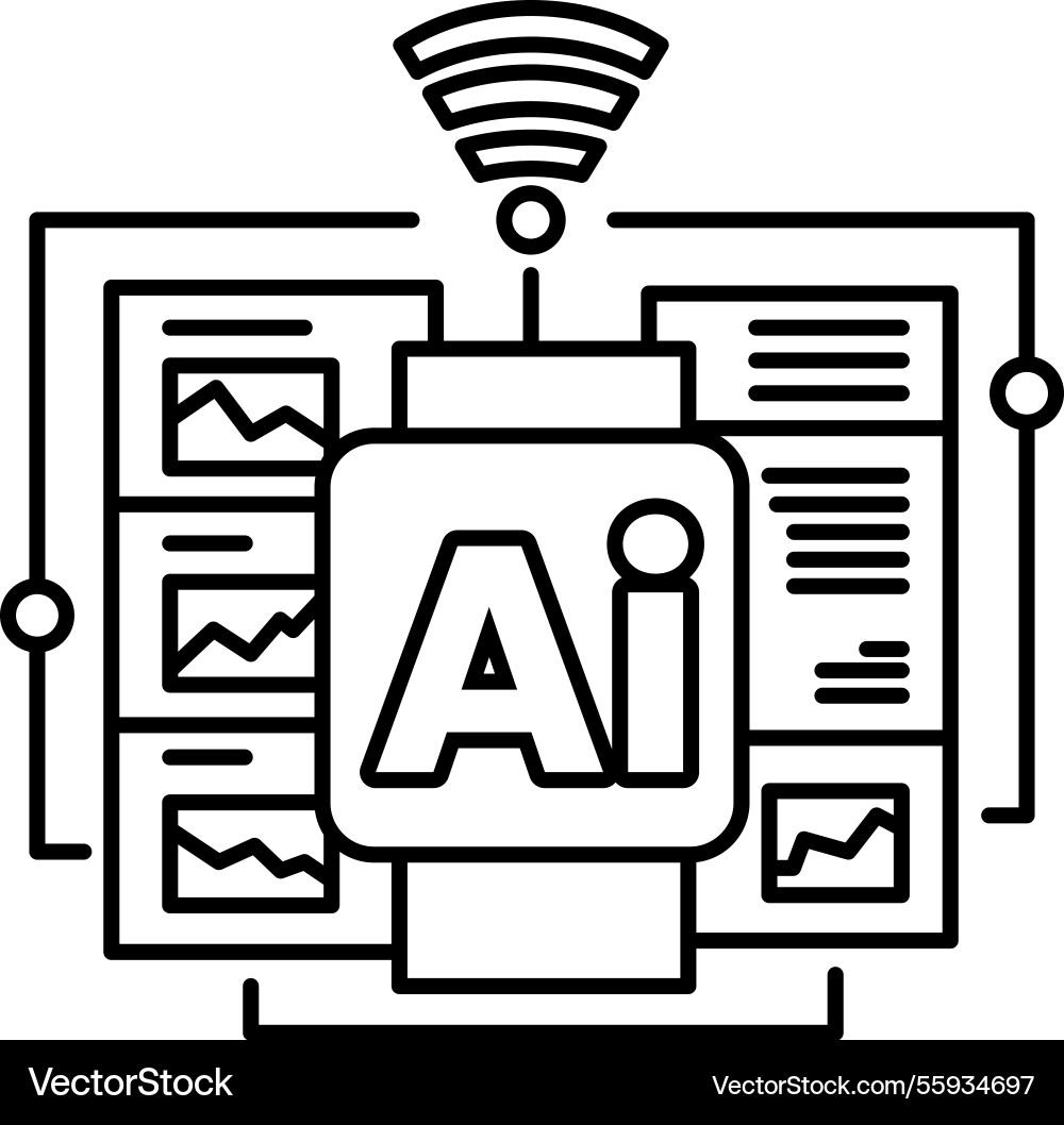 Electronic charts with the letters ai Royalty Free Vector
