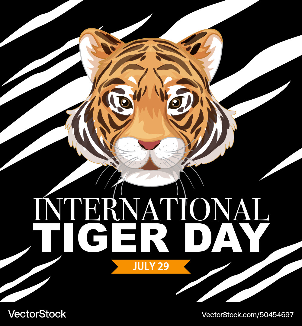 For international tiger day july 29 Royalty Free Vector