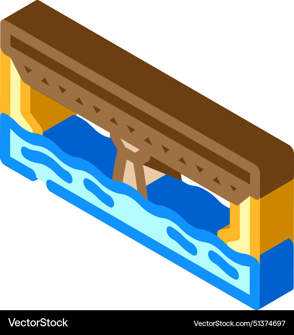 Girder bridge isometric icon Royalty Free Vector Image