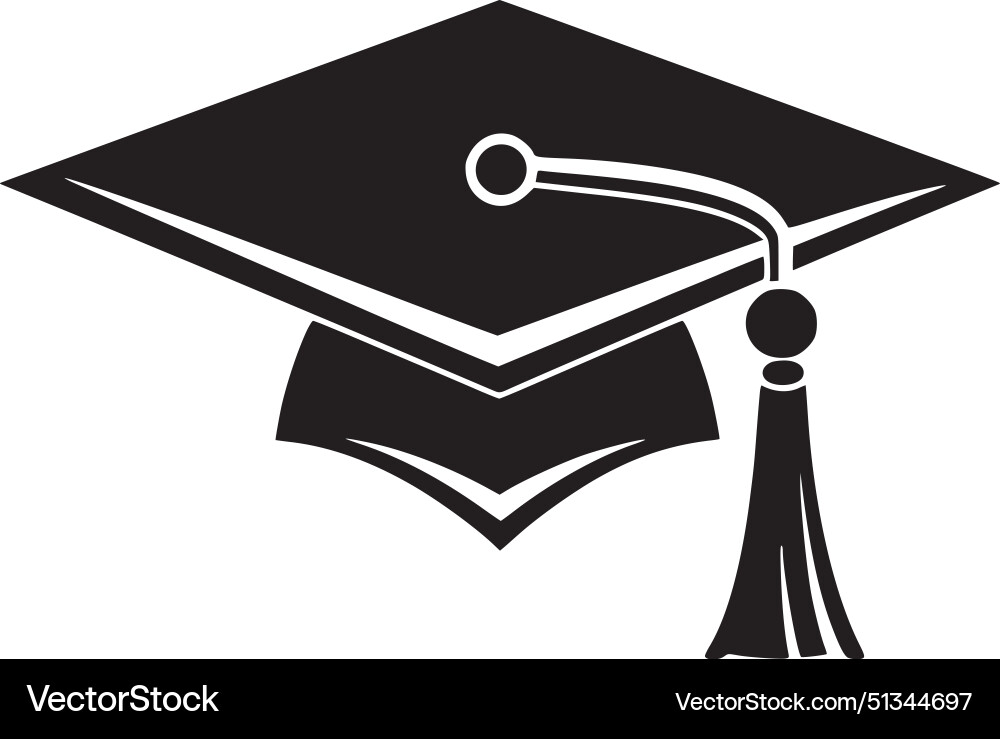 Graduation - black and white Royalty Free Vector Image