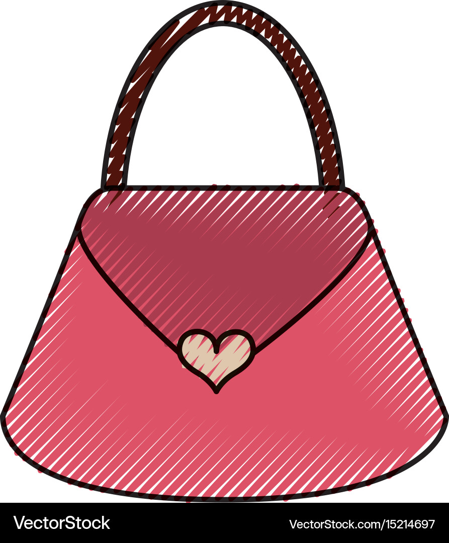 Scribble purse cartoon Royalty Free Vector Image