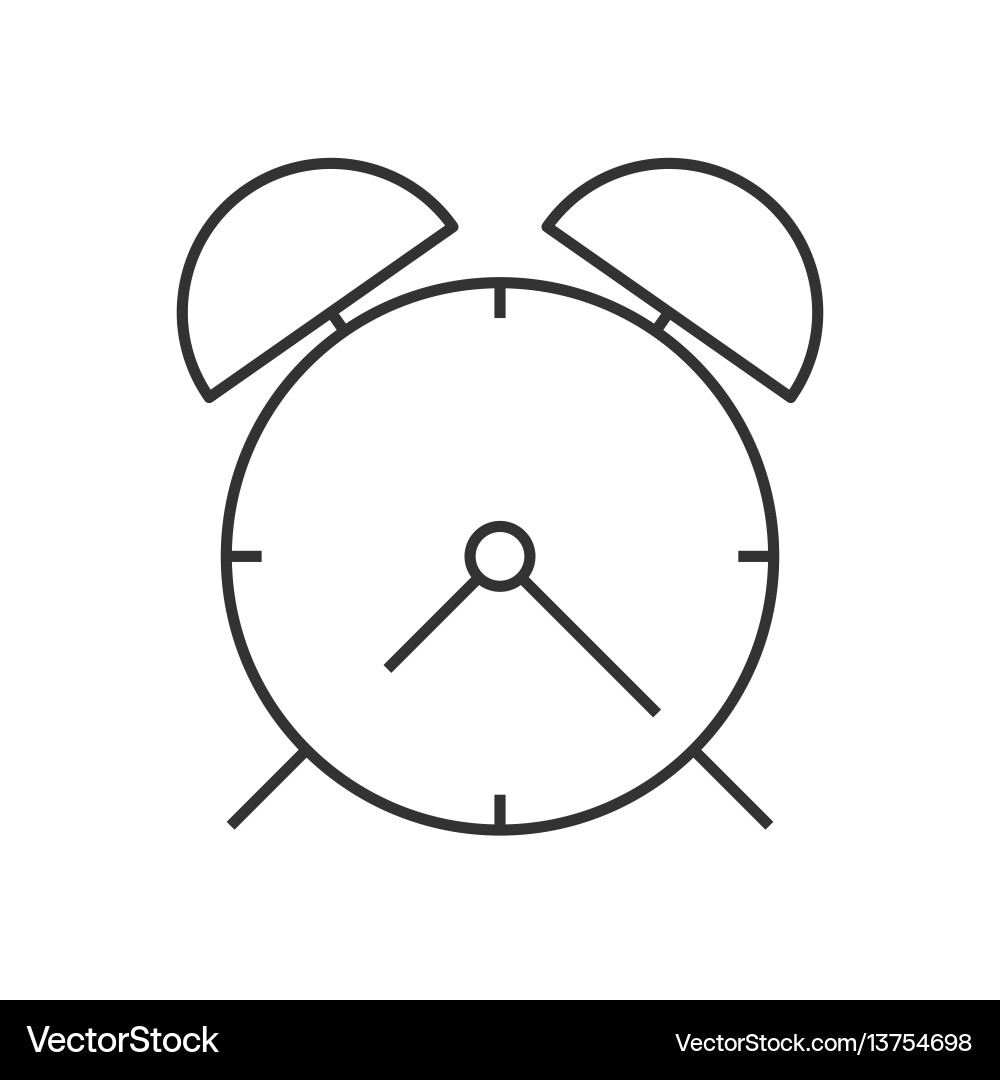 Alarm clock linear icon Royalty Free Vector Image