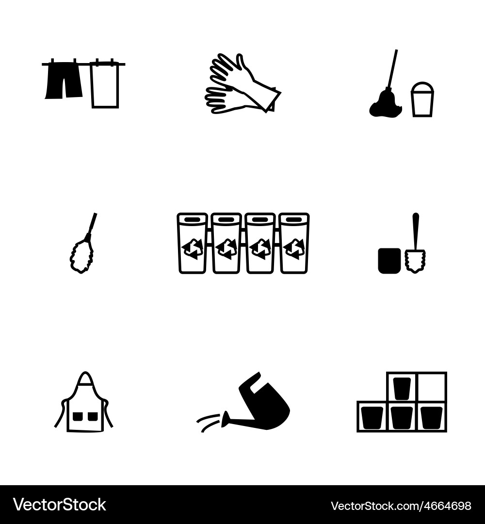 Reinigung Icon Set Lizenzfreies Vektorbild - VectorStock
