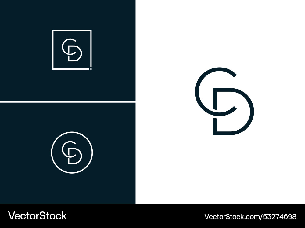 Creative logo for initials cd in monogram style Vector Image