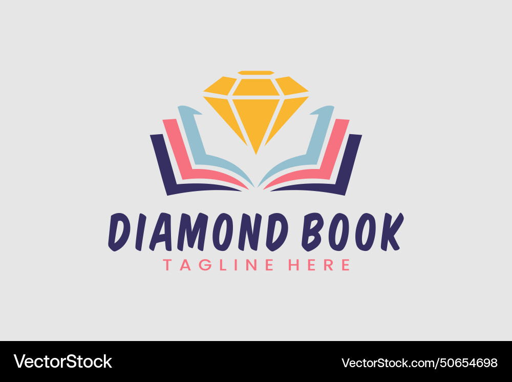 Diamond book logo template design Royalty Free Vector Image