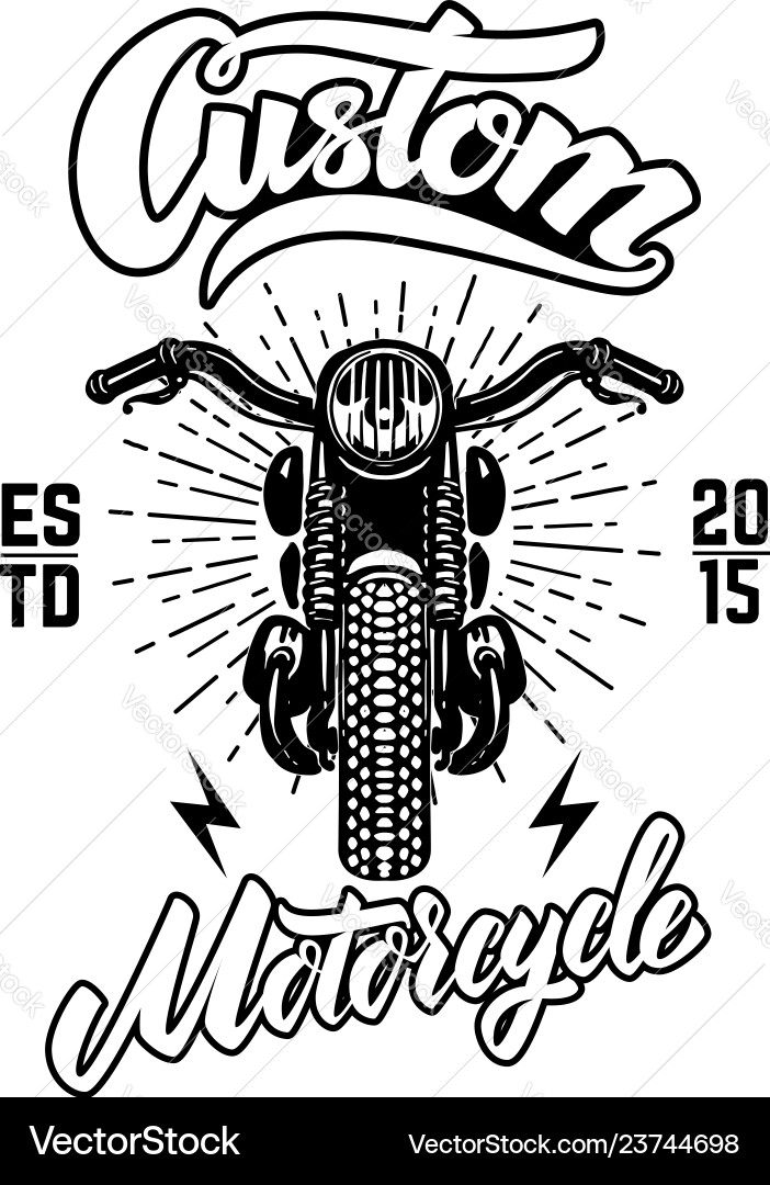 Motorcycle Emblem - Bold & Retro Royalty Free Vector