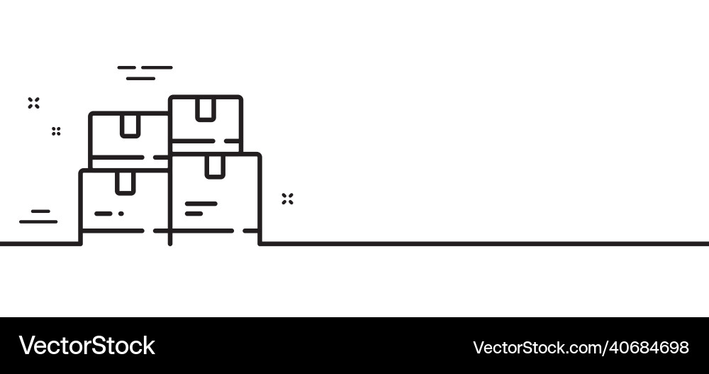 Wholesale inventory line icon warehouse boxes Vector Image