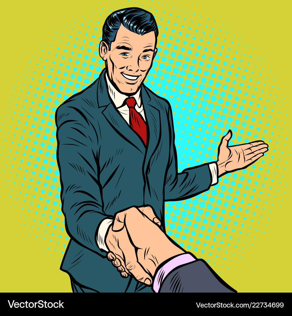 Businessman handshake partnership and cooperation Vector Image