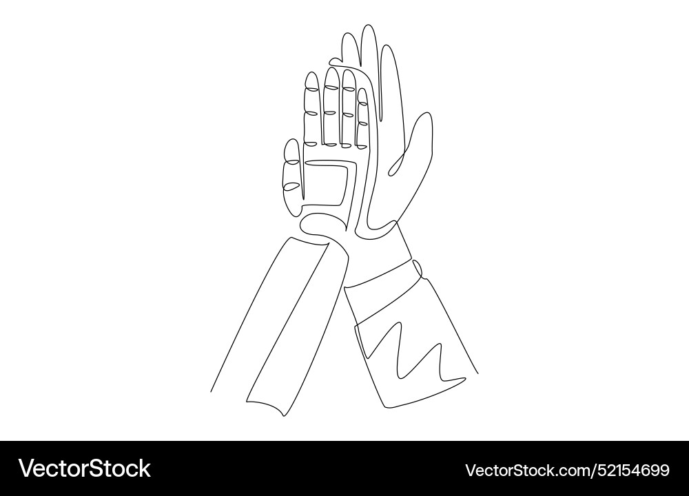 Businessperson giving high five gesture with robot