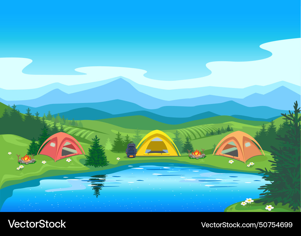 Camping Royalty Free Vector Image - VectorStock