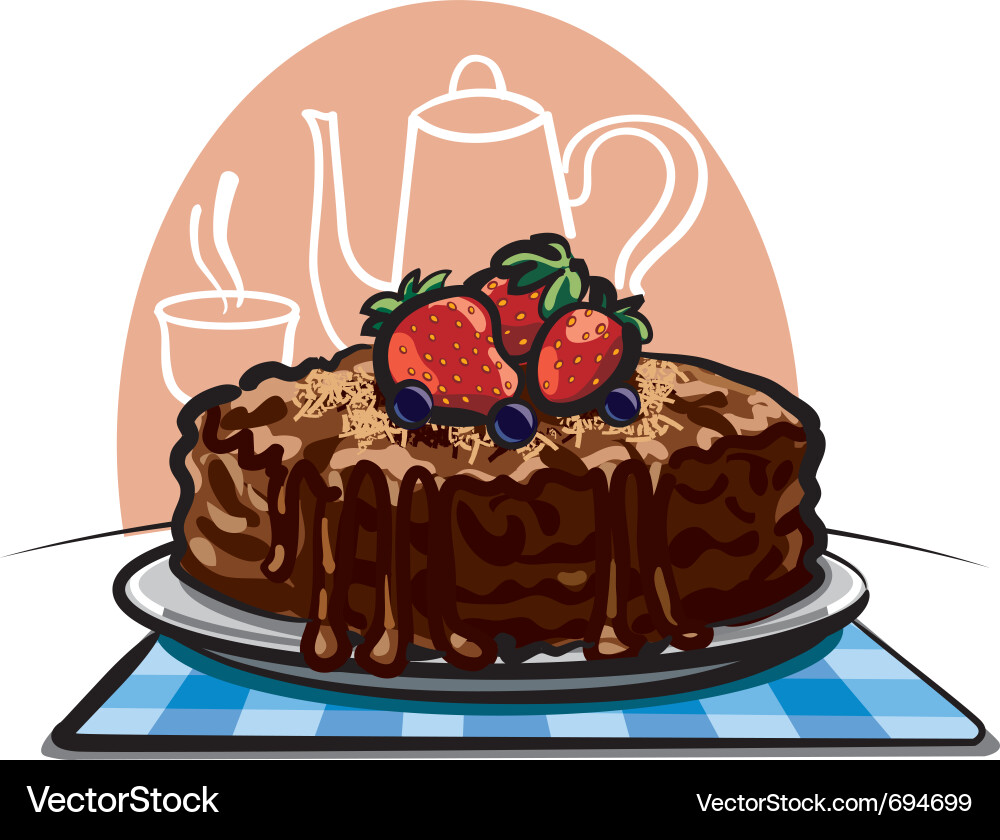 Chocolate cake Royalty Free Vector Image - VectorStock