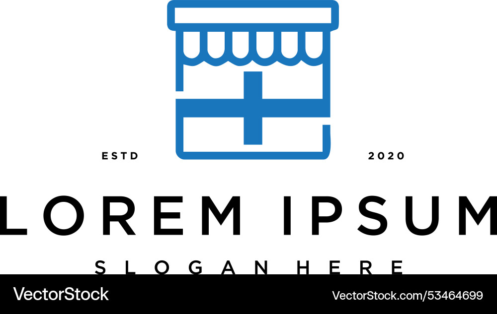 Creative health store logo design concept Vector Image