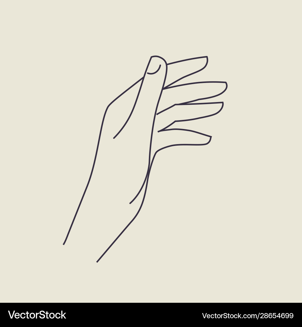 Female line out hand gesture logo Royalty Free Vector Image