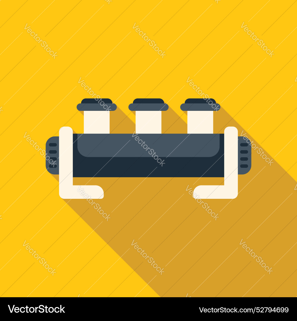 Heat exchanger using steam for heating water Vector Image