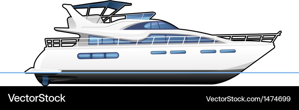Motor yacht Royalty Free Vector Image - VectorStock