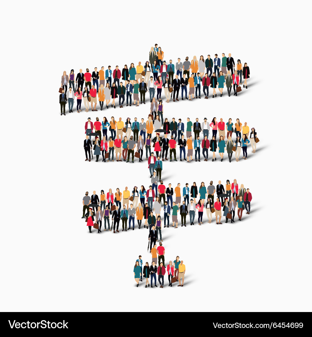 People form road sign Royalty Free Vector Image