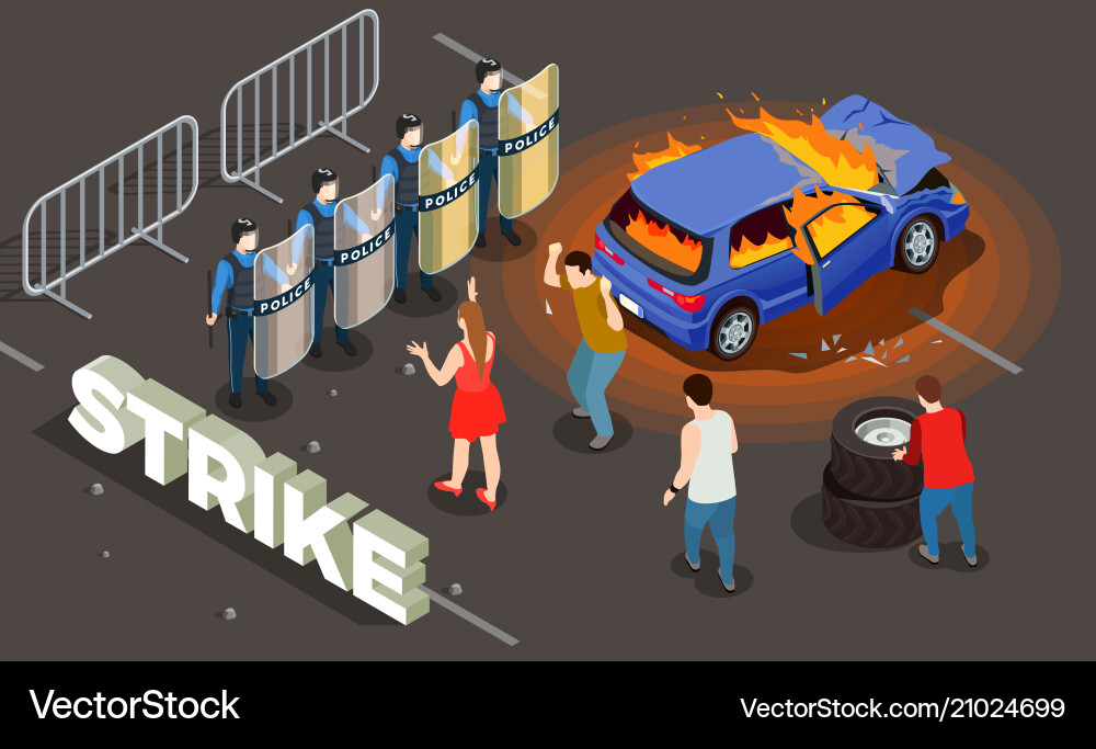 Police isometric background Royalty Free Vector Image