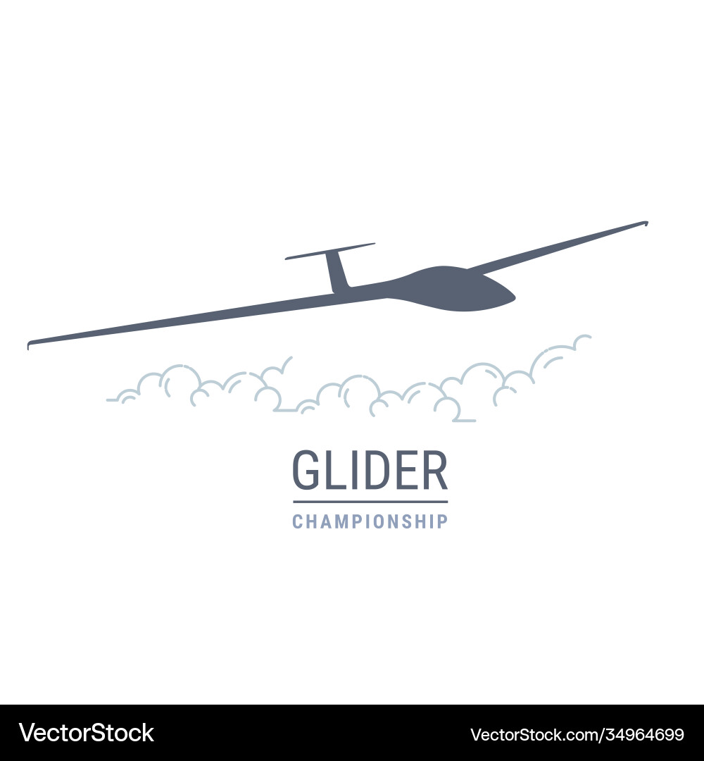 Sailplane Flight Emblem Royalty Free Vector Image