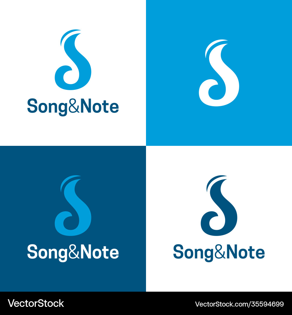 Song and note logo icon Royalty Free Vector Image