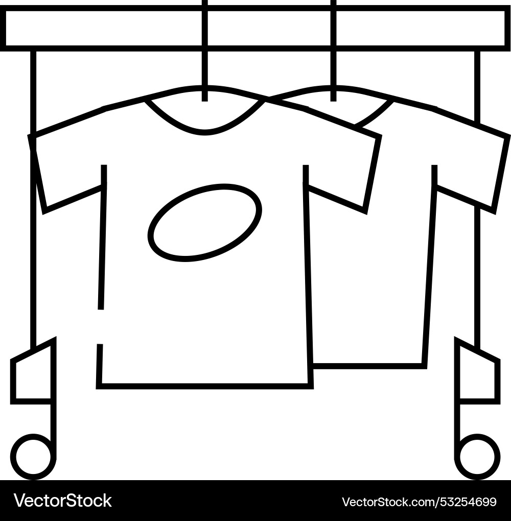 Wardrobe with clothes for actor line icon Vector Image